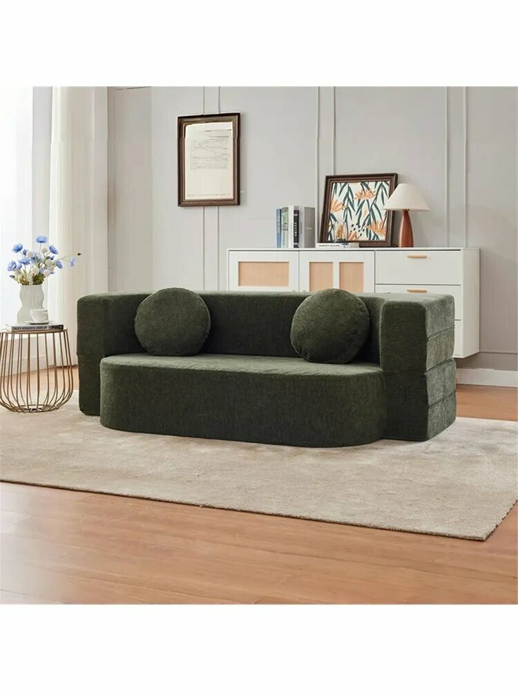 Диван раскладной 200х100х34 см, зеленый