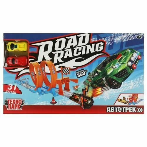 Автотрек Huada Toys Road Racing 2 машинки, 2 петли, 31 деталь, от 3 лет, RR-TRK-210-R