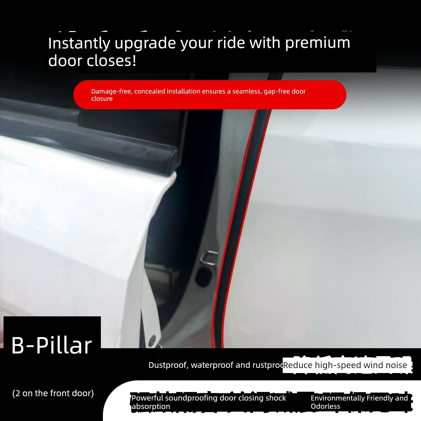 Уплотнитель для передней двери, 2 шт, подходит для Volkswagen Jetta VS7 (тип с защелкой)