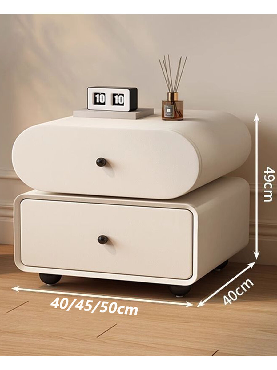 Прикроватная тумбочка из массива дерева в кремовом стиле, бытовая современная минималистичная прикроватная тумбочка