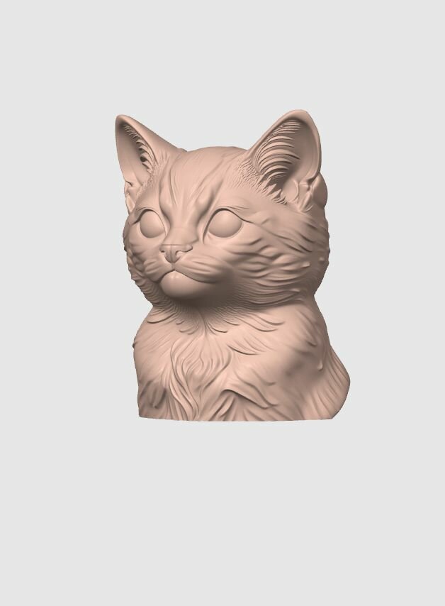 Эксклюзив! Статуэтка кошки - Котенок (10 см, бежевый матовый) - Милый друг, подарок, талисман