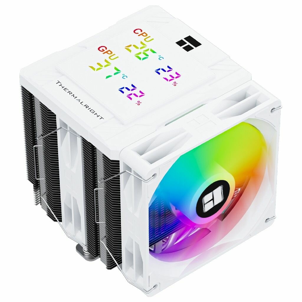 Кулер Thermalright Peerless Assassin 120 Digital ARGB White LGA115X 1200 1700 1851 AM4 AM5 (Dual Tower, 2x120mm ARGB PWM Fan, медное основание, 6 тепл. трубок 6мм) / TRPA120DAW