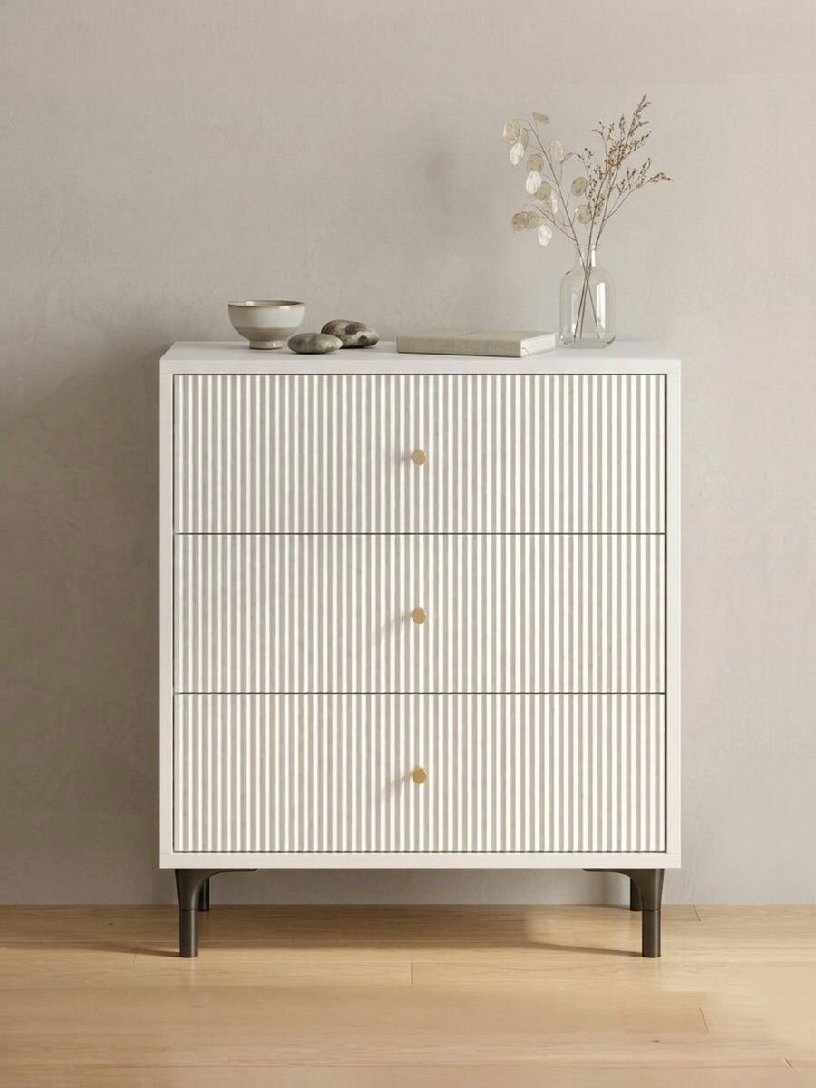 Белый комод с 3 ящиками Лайт