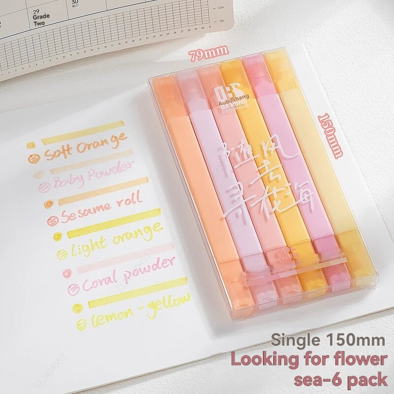 Пастельные текстовыделители Looking for flower sea-6, Warm colors