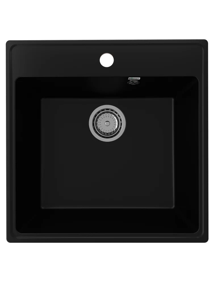Мойка кухонная Domaci Солерно DF 505-07 кварцевая, 50x50, мойка для кухни, квадратная, черная, матовая