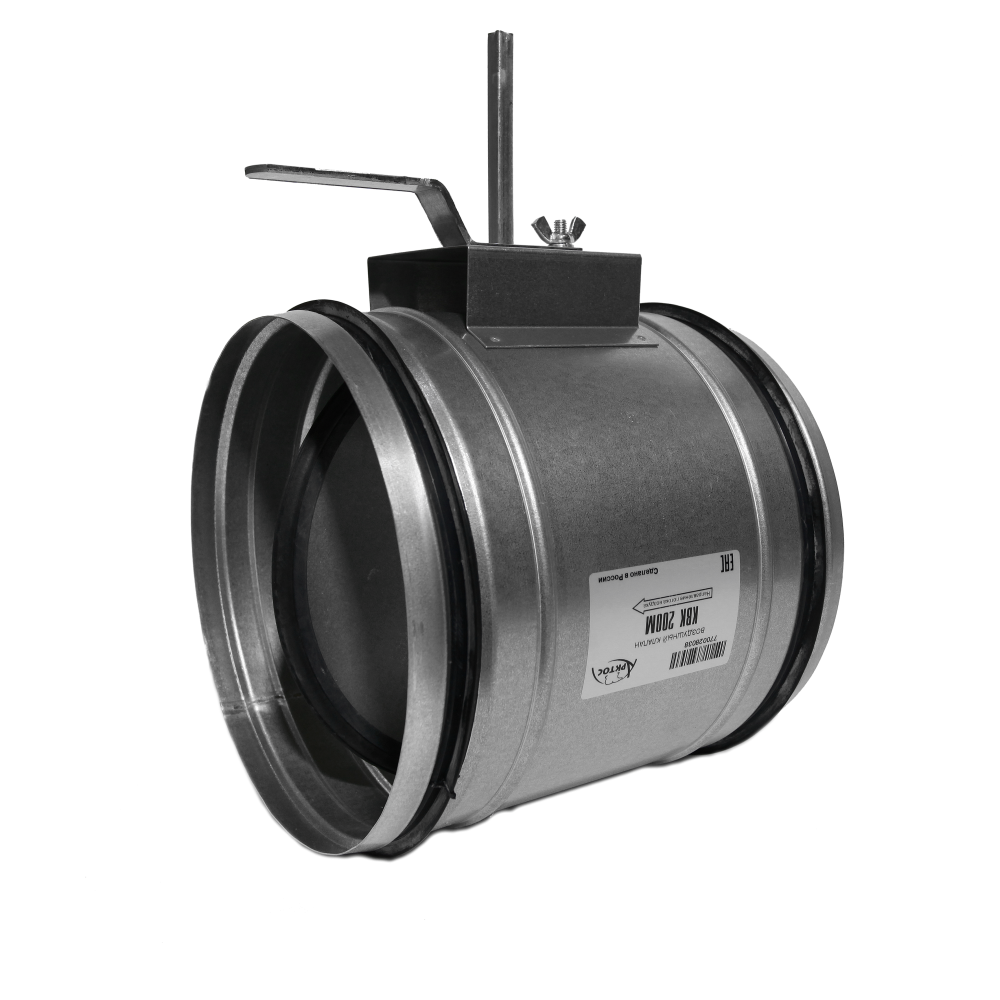 Дроссель клапан оцинкованный для круглых каналов Арктос КВК 200 M