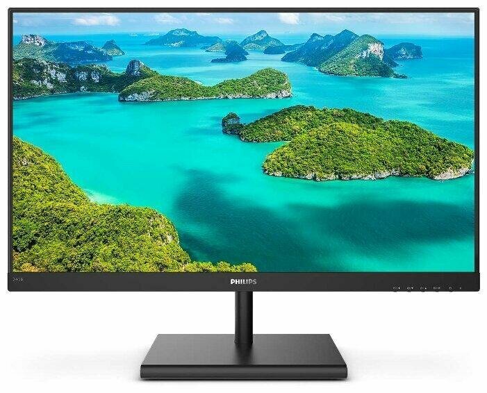 Монитор 23.8 Philips 245E1S/00/01 черный (IPS, 2560x1440, 250 cd/m, 4 ms, VGA, HDMI, DisplayPort, Аудио) 245E1S/00