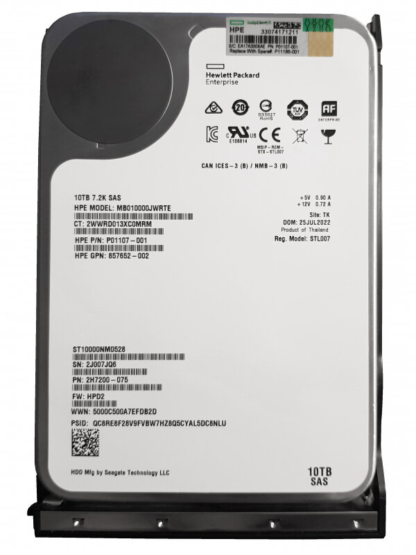 Жесткий Диск HP P11186-001 10Tb 7200 SAS 3,5" HDD