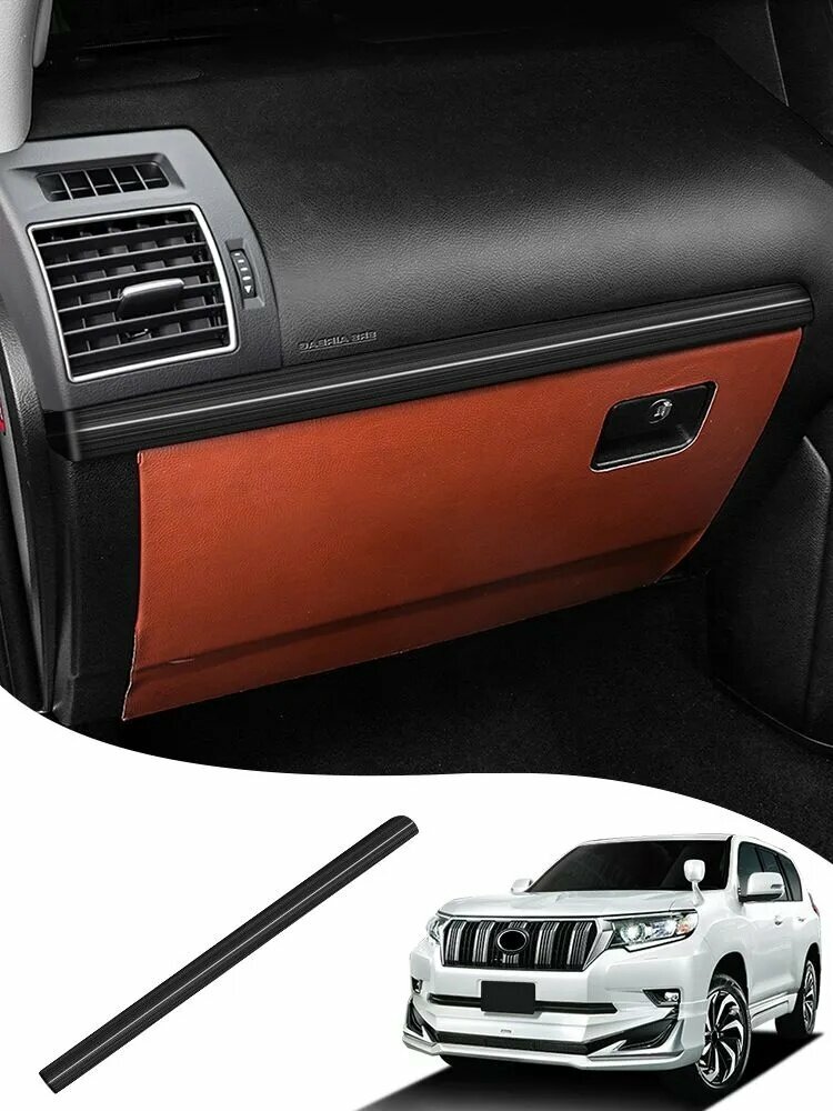 Toyota LAND CRUISER PRADO 150 2010-2023. 2022 2021 2019 2018 Наклейка для отделки нижней части центральной консоли, тойота ленд крузер прадо 150 LC150 Аксессуары для интерьера ( Черный ) Правый руль