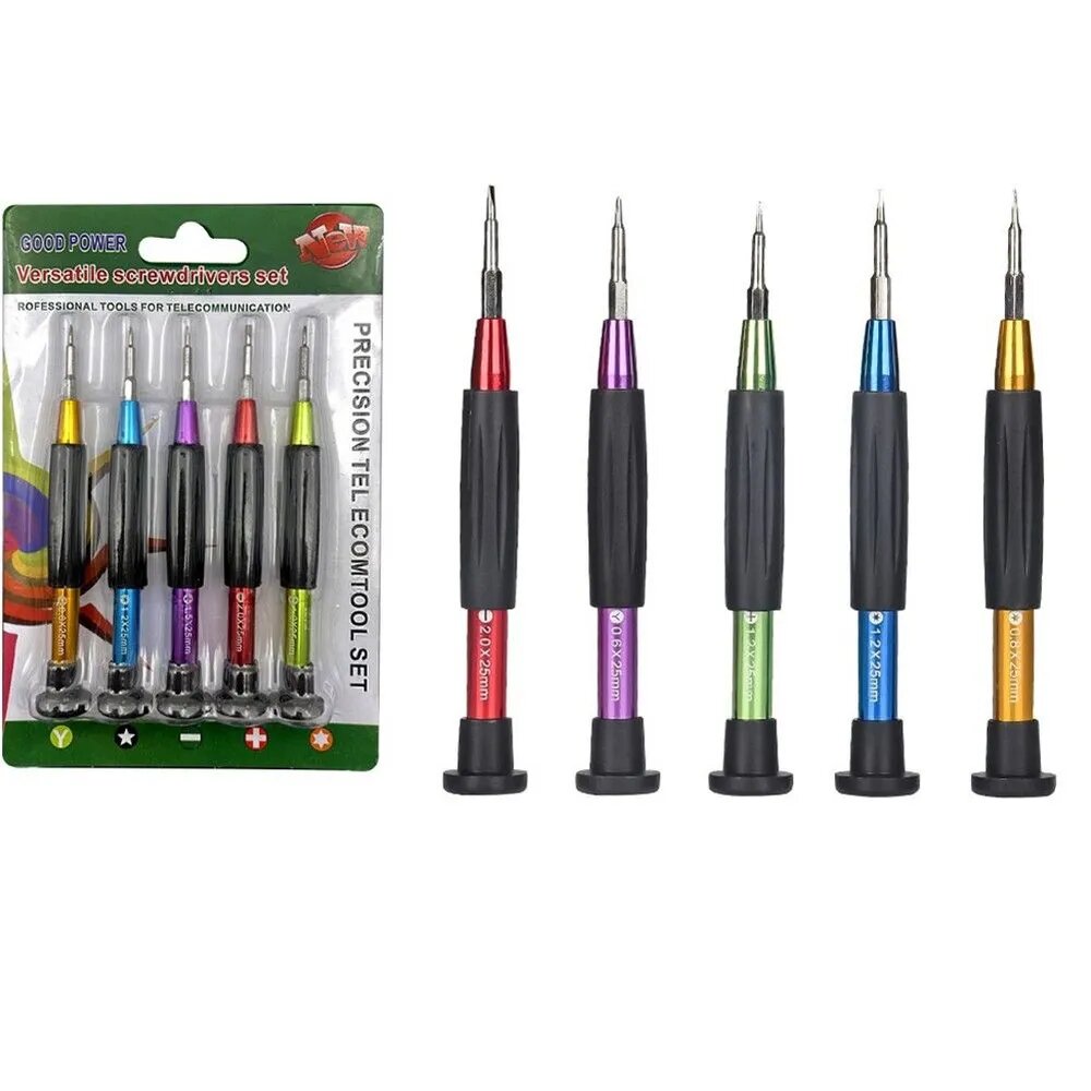 Набор из 5 прецизионных отверток для ремонта электроники, ноутбуков, сотовых телефонов