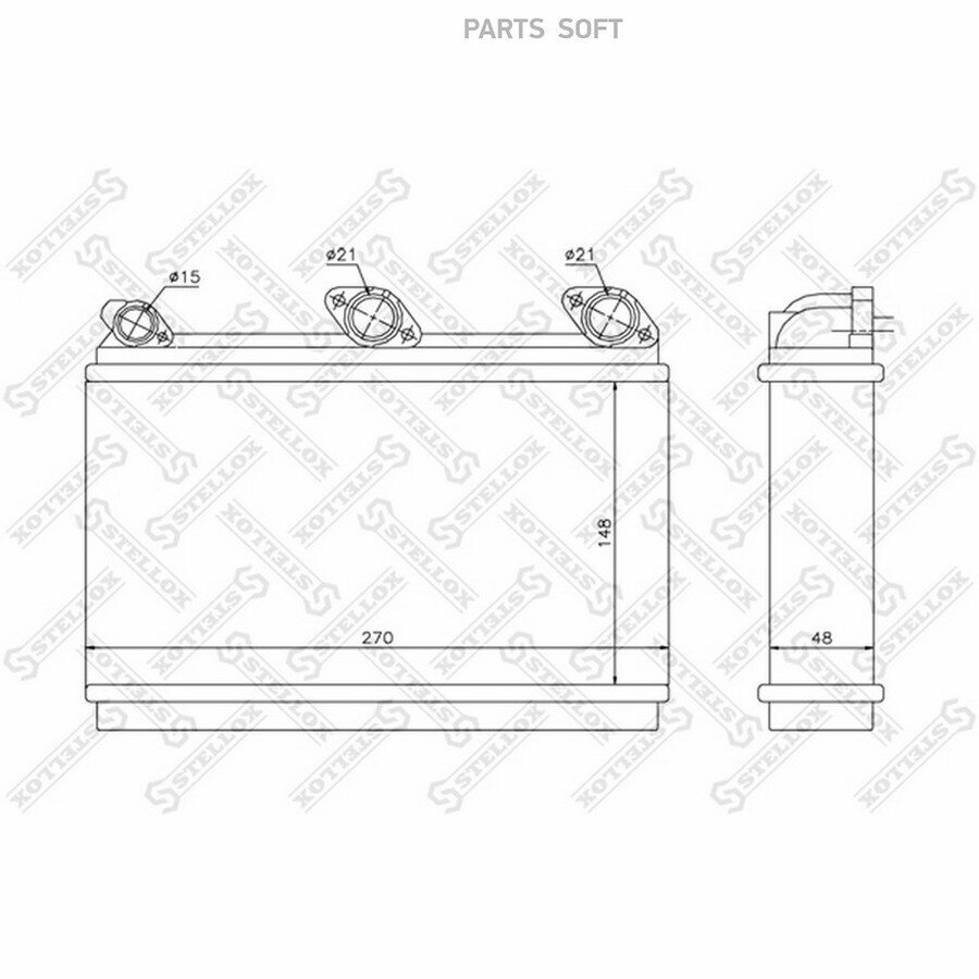 Радиатор печк BMW E31/E32/E34 1.8-5.5/2.5TD 86-99 от официального дистрибьютора, STELLOX, артикул 1035080SX