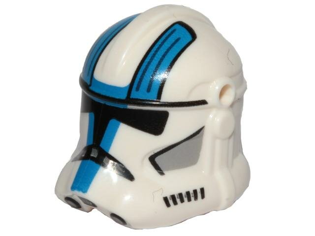 Деталь Lego 2019pb05 Minifigure, Headgear Helmet SW Clone Trooper (Phase 2) with Holes with Black Visor and Blue, Light Bluish Gray, and Black 501st Legion Markings Pattern