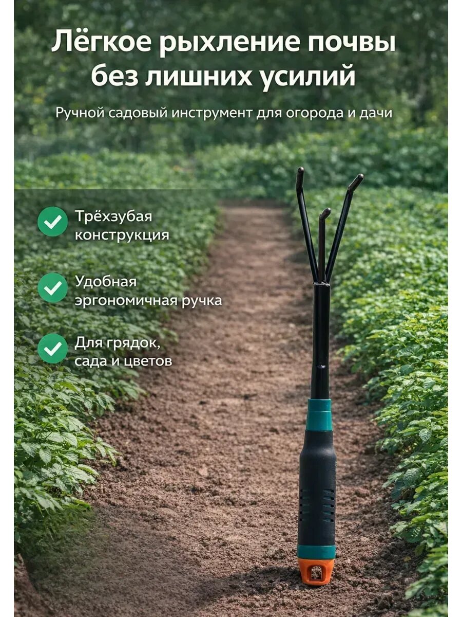Рыхлитель садовый ручной для огорода мини, /