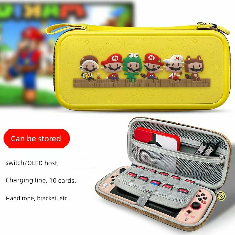 Кейс для Nintendo Switch OLED с темой Марио, универсальная защита для игровых аксессуаров в портативном формате