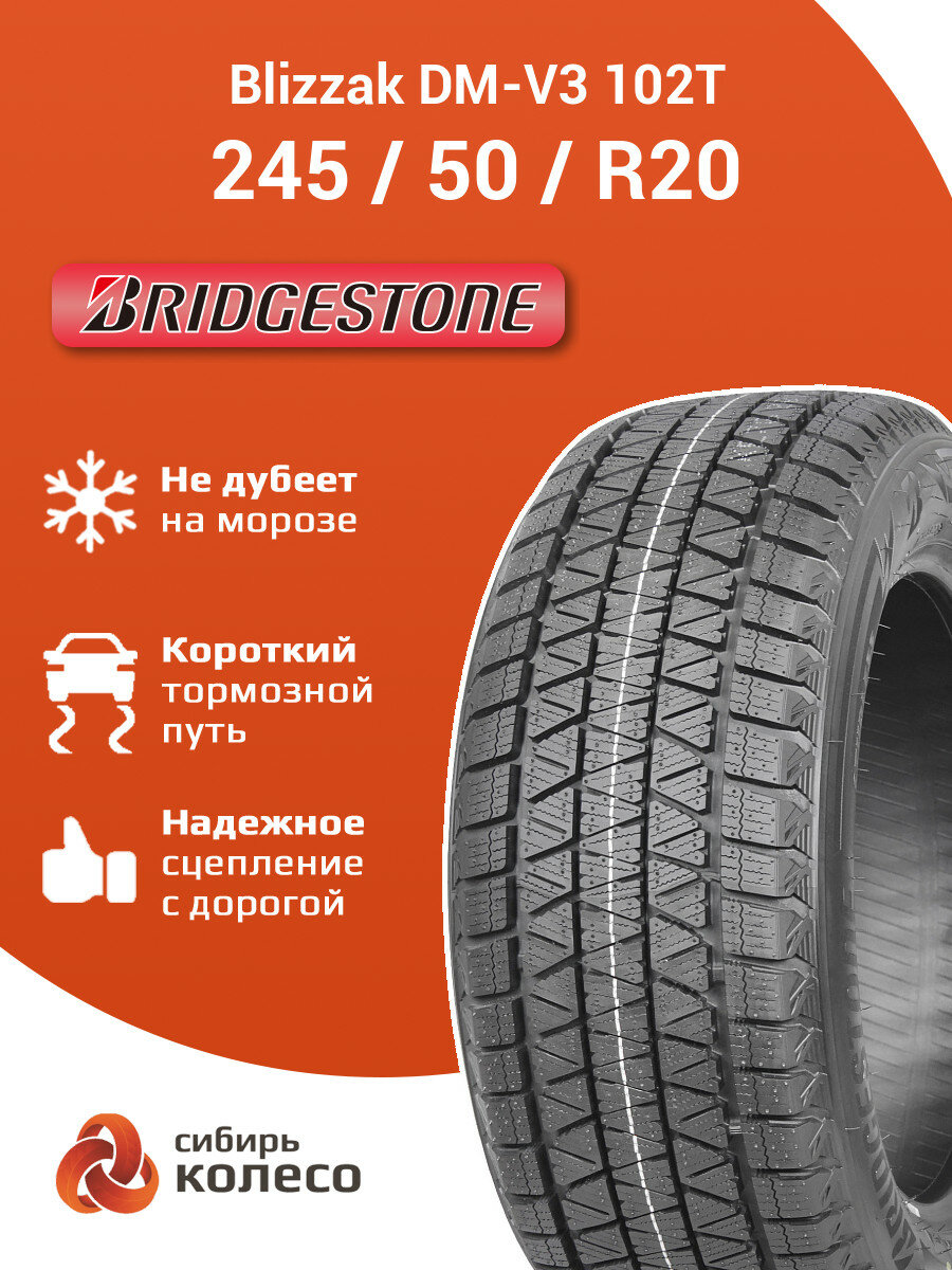 245/50R20 Bridgestone Blizzak DM-V3 102T
