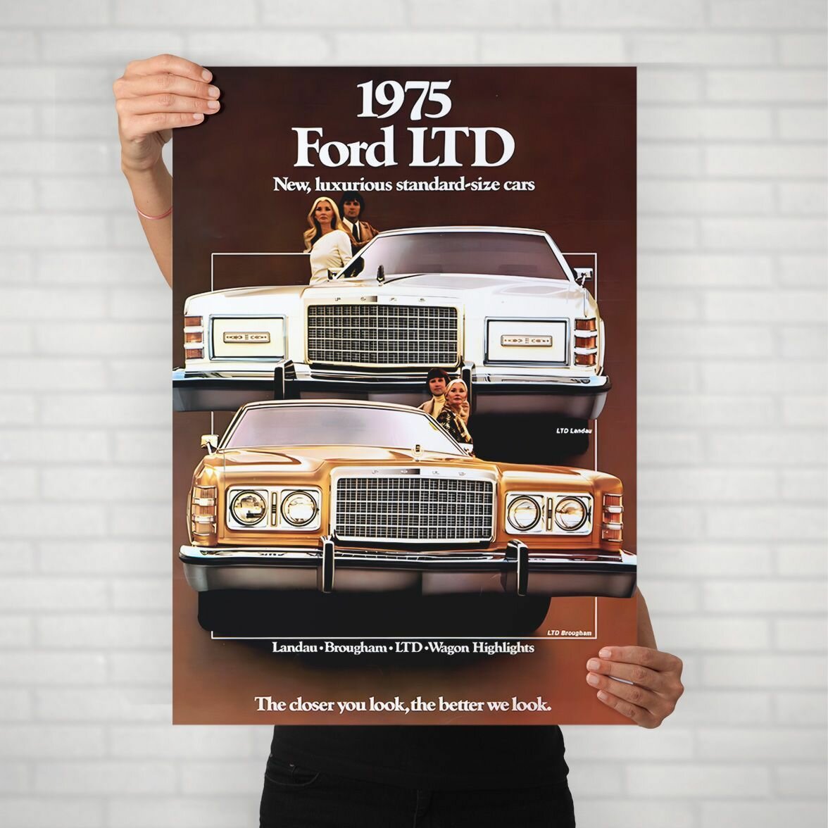 Плакат на стену для интерьера Лоурайдер (Ford LTD Crown Victoria 1) - Постер по тюнингованным автомобилям формата А1 (60x84 см)