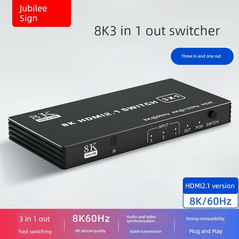 HDMI-коммутатор 3-в-1, разветвитель 8K высокой четкости, 1-в-2, 4K120Гц, 3/4/5 входов, 1 выход, расширитель интерфейсов