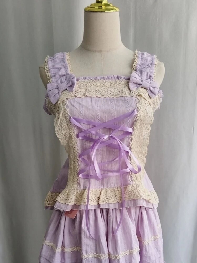 Платье SYAHMINA в стиле Лолита для женщин Сиреневый, M, Light purple top