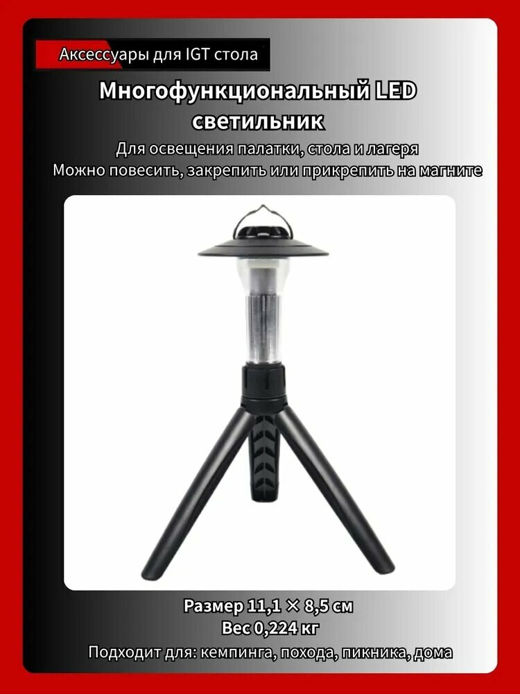 Многофункциональный кемпинговый фонарь-маяк LED, 1800 мАч, с магнитом, штативом, Type-C, для походов