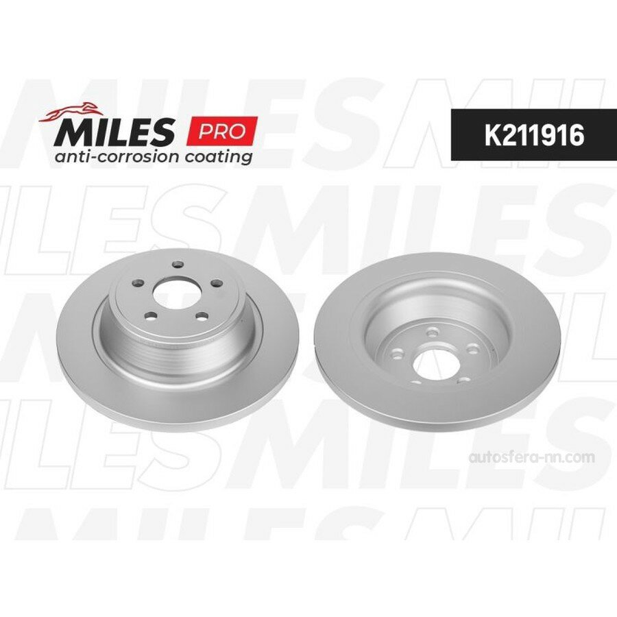 MILES K211916 Диск тормозной FORD GALAXY/S-MAX 15- зад. D 316мм. (с покрытием) PRO