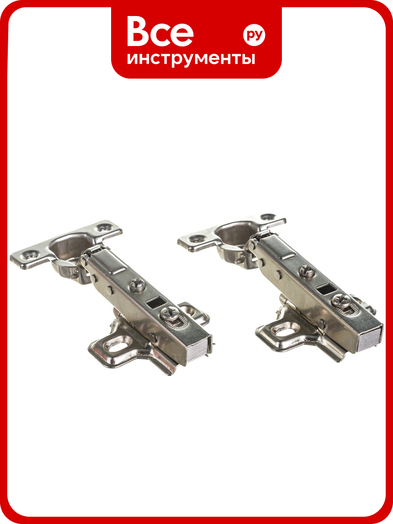 Полунакладная минипетля Lemax prof clip-on с доводчиком, 26 мм 2 шт. 2pcs-M310-Half, с помощью саморезов
