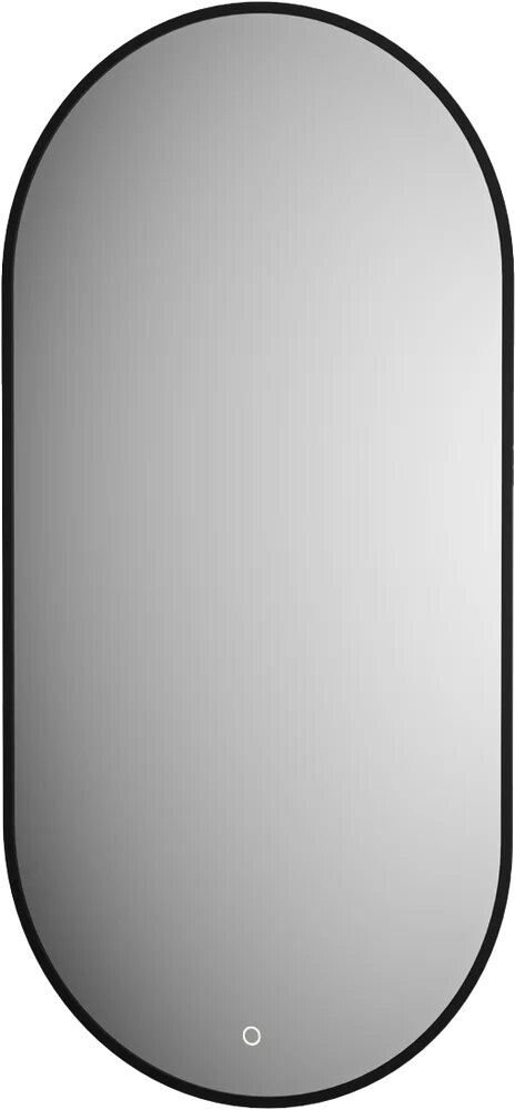 Зеркало Defesto Aura DF 2934S 50x100 со светодиодной подсветкой, 50 см, с сенсорным управлением, черное, пластиковое, в современном стиле