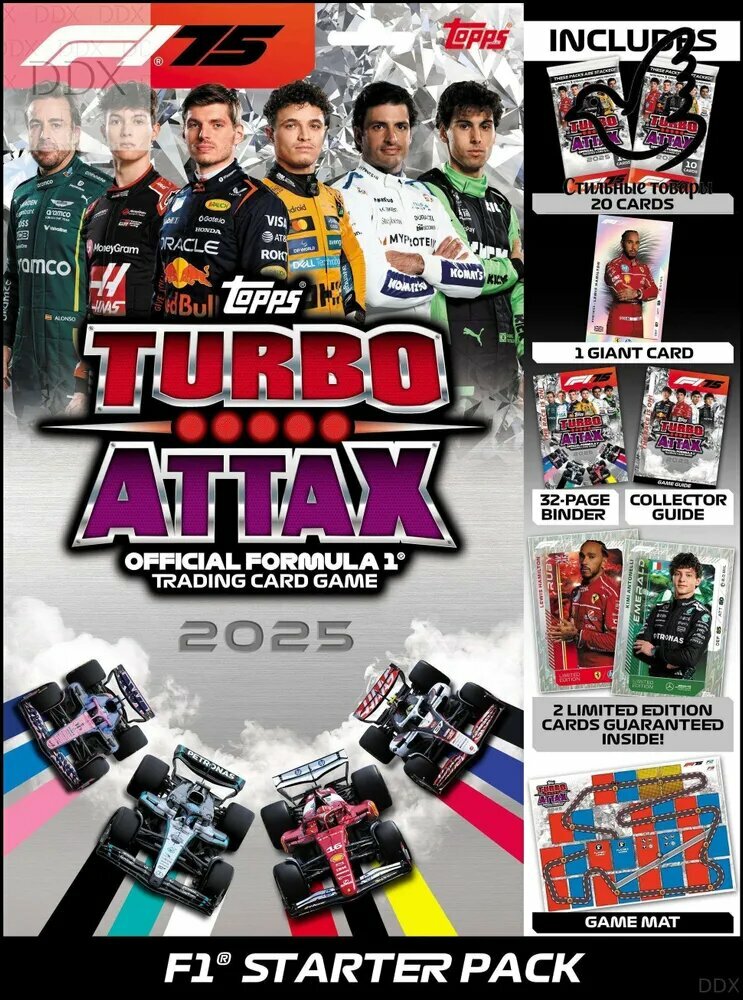 Стартовый набор бестселлера Topps Turbo Attax Formula 1 2025 Standard, спортивные карточки