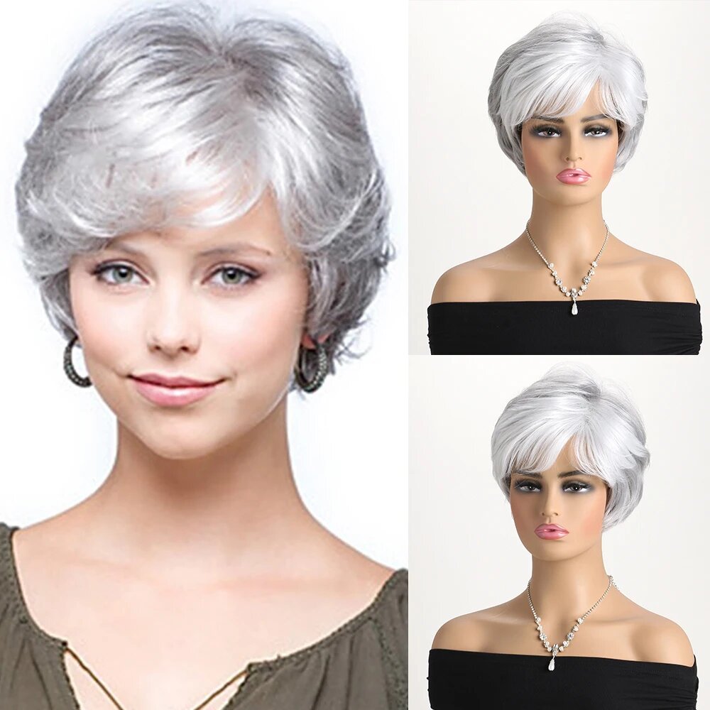 Короткий белый парик MAISI, Цвет: Wig-225