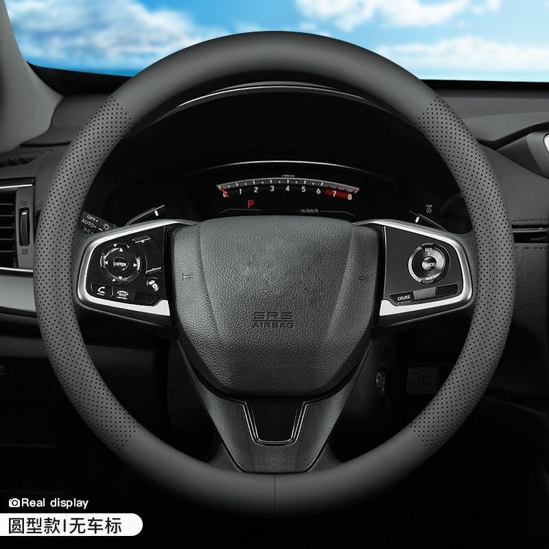Накладка на руль Volkswagen из кожи круглая форма без логотипа черная для моделей 2025 года 38 см диаметр