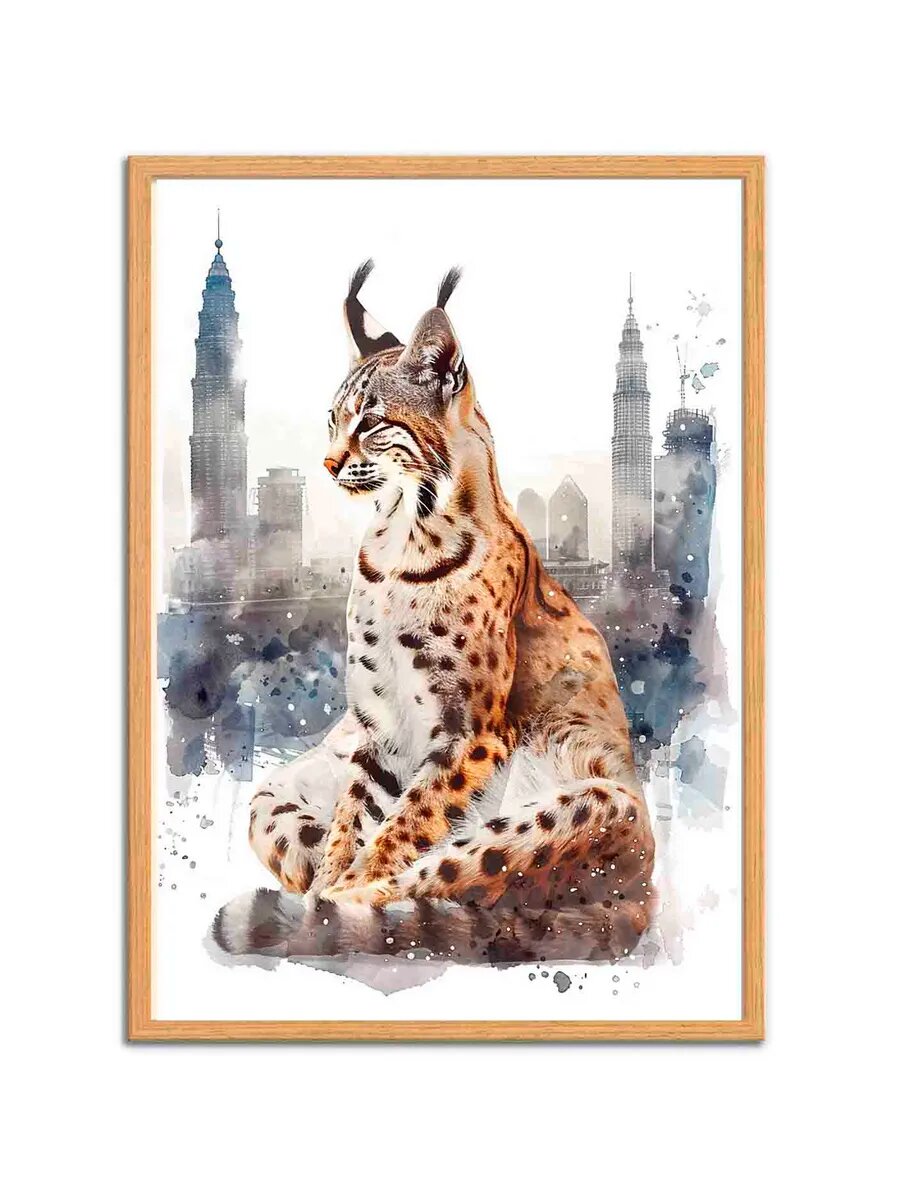 Рысь- Животная йога 2, Плакат 30x42см