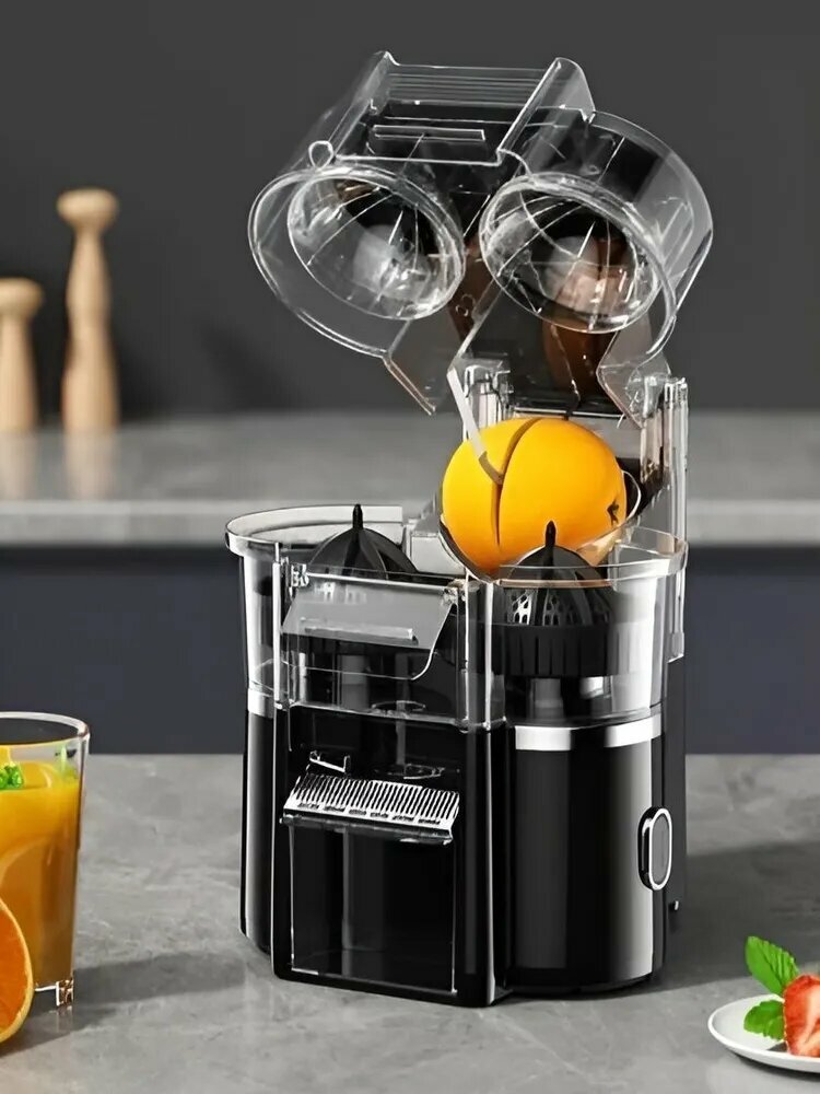 Соковыжималка ST-Z002, электрическая, для цитрусовых, двухголовая, черная