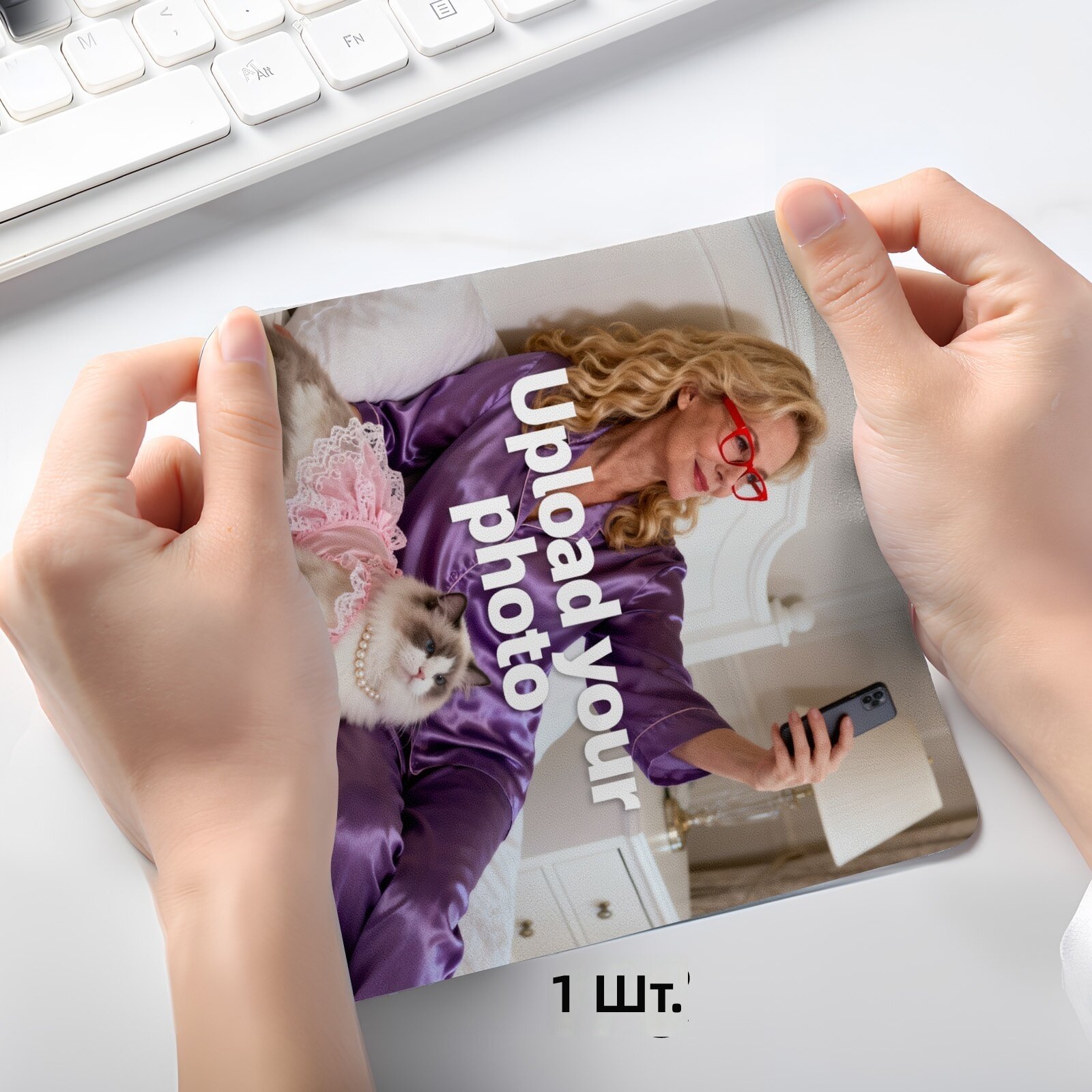 Салфетка для чистки линз и экранов, многоразовая, не оставляет царапин, с односторонним нанесением логотипа/фото, размер 15x18 см
