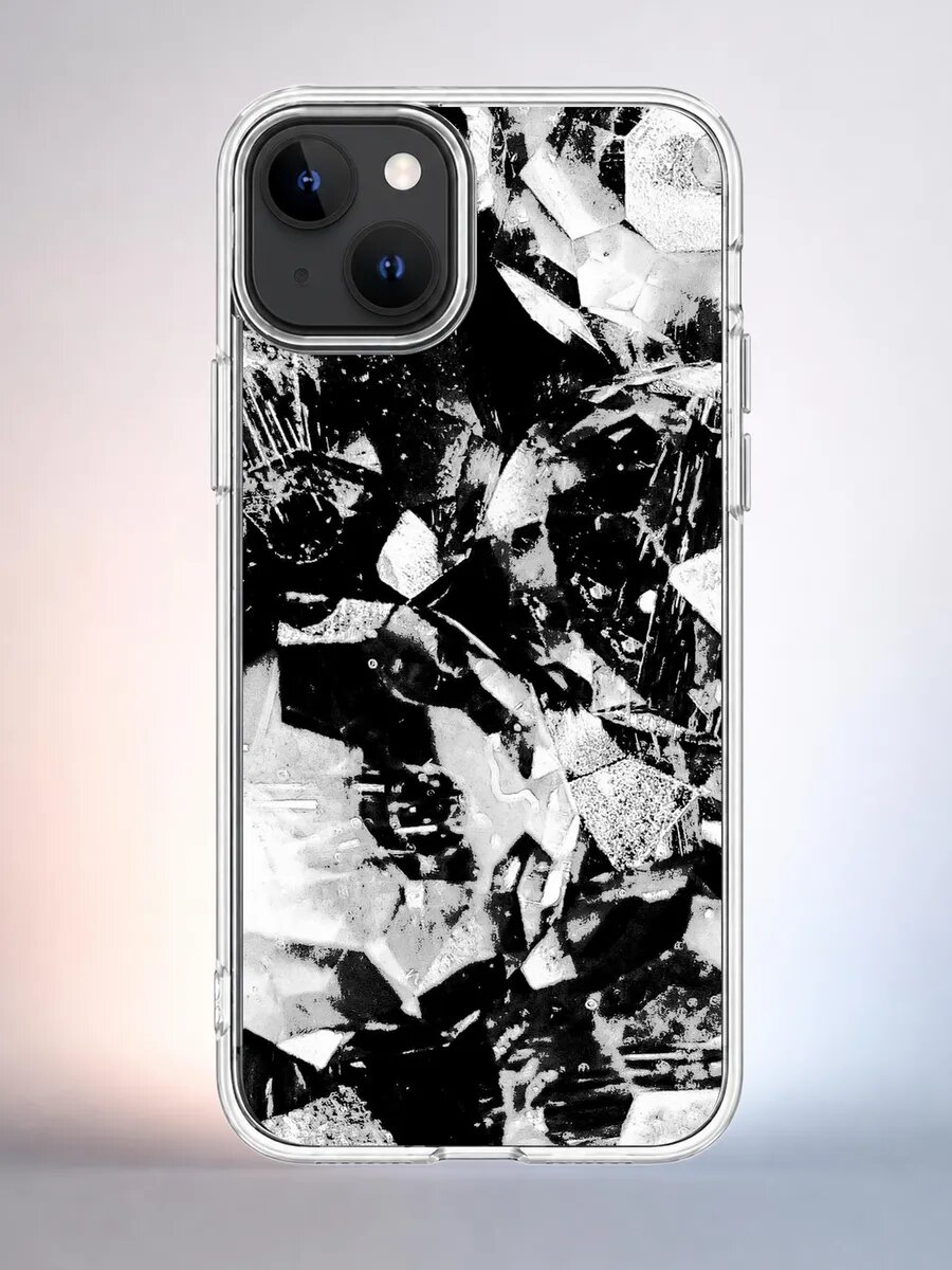 Чехол iPhone 13 осколки силиконовый прозрачный