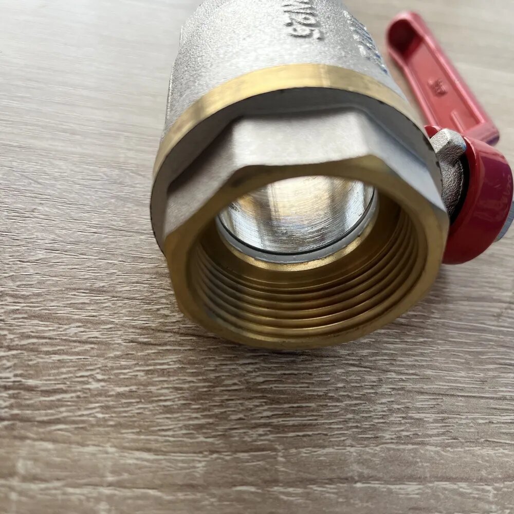 Кран шаровой JIF 1 1/4 "Муфтовый (ВР/ВР) для воды, латунь, серебристый, Китай — фото 1
