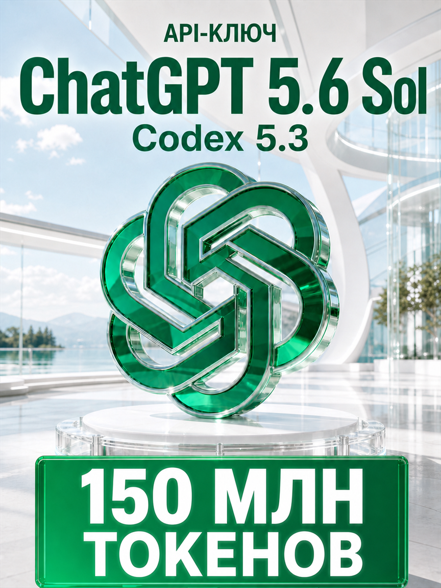 ChatGPT 5,5 API-ключ 150 МЛН токенов | Официальный API ключ для ChatGPT и Codex 150 млн токенов