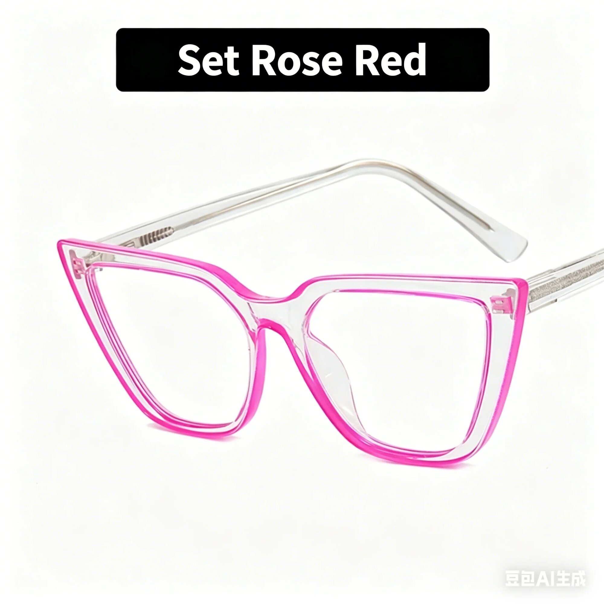 Женские очки BINSYSU, кошачий глаз, прозрачно-неоново-зелёные, rose red, Розовый, 1.56 myopia -2.5