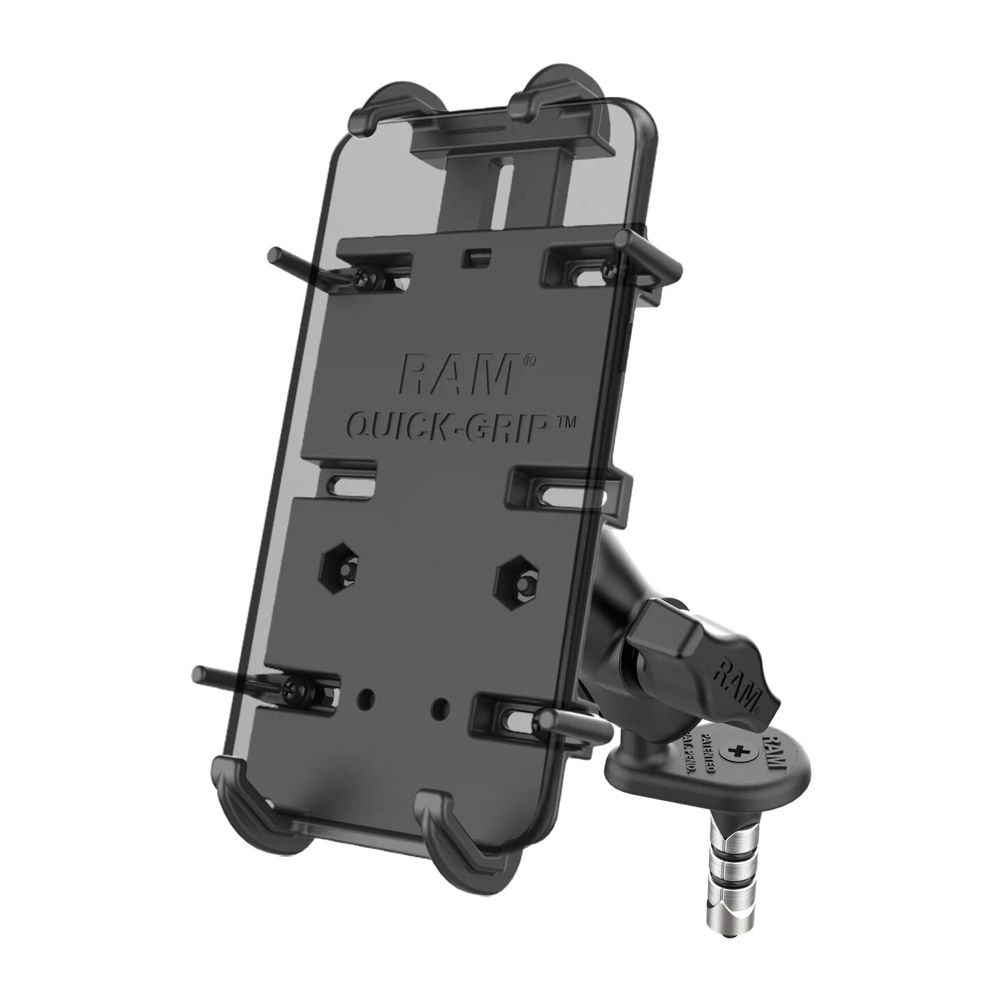 RAM-B-176W1-A-PD4U Держатель для телефона RAM Quick-Grip XL с клиновидным основанием на выносе руля - короткий