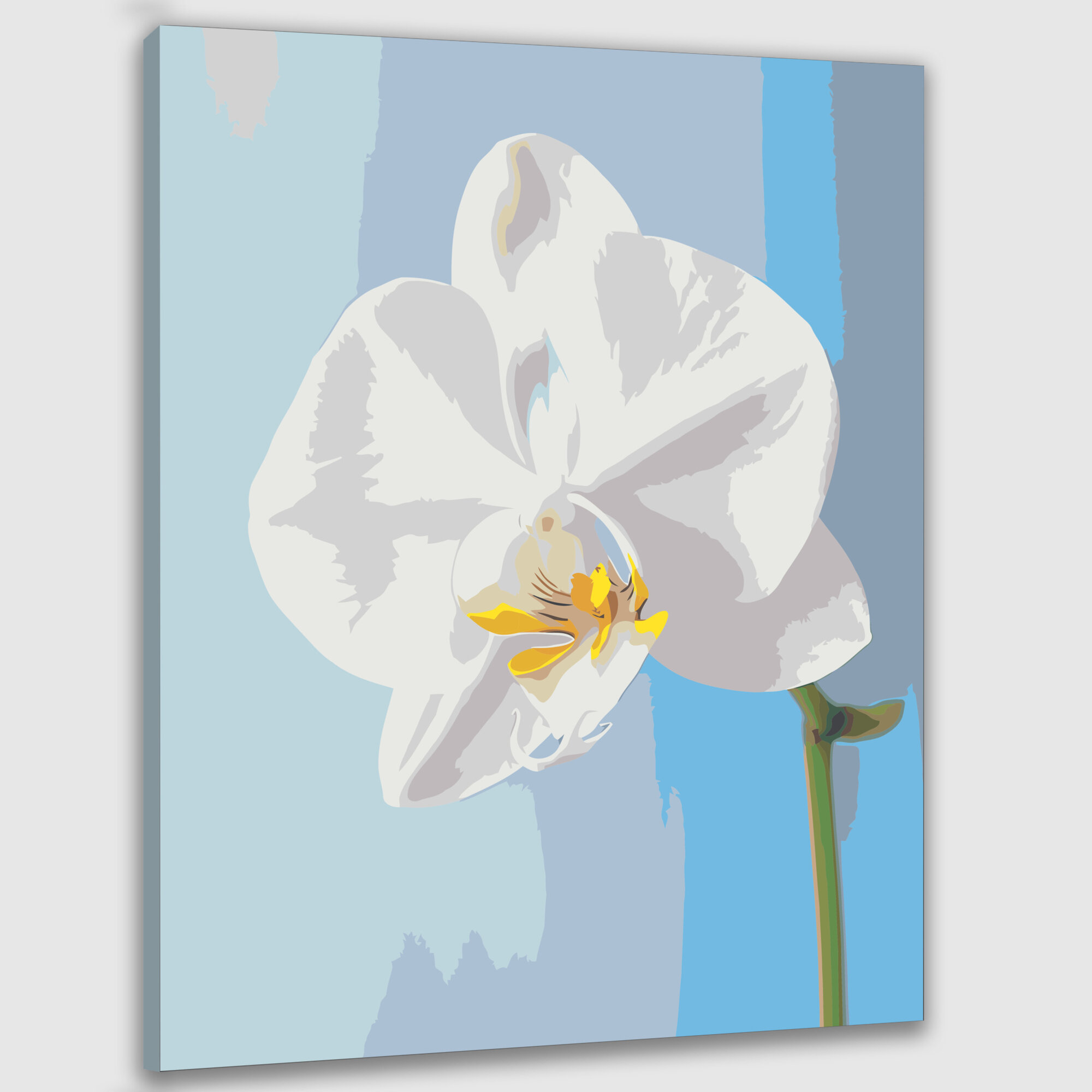 Картина по номерам 40x50 см, орхидея, цветок, белый, крупный план, макросъемка, детали, лепестки, глубина резкости, фон