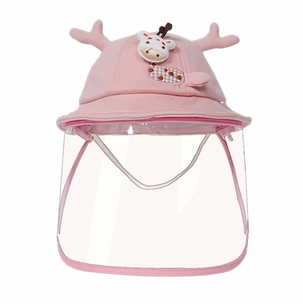 Детский солнцезащитный козырек и шапка рыбака из оленьего рога для профилактики эпидемий-розовый