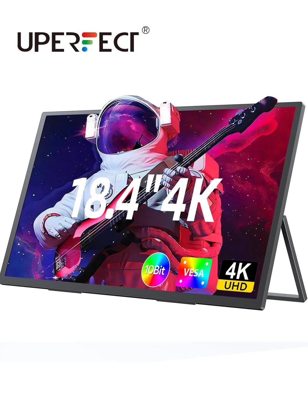 Портативный игровой монитор UPERFECT 18.4 дюйма 4K UHD HDR 3MS FreeSync IPS HDR с встроенными двойными динамиками VESA меню OSD