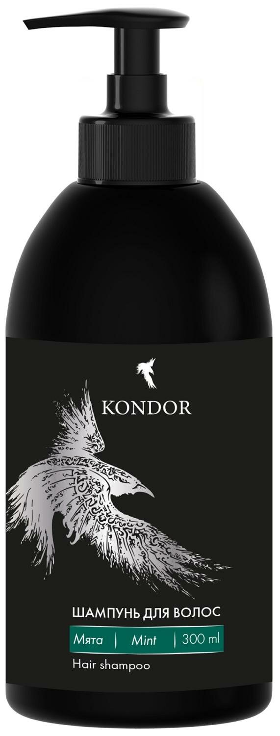 Шампунь KONDOR "Мята", для всех типов волос, для мужчин, 300мл