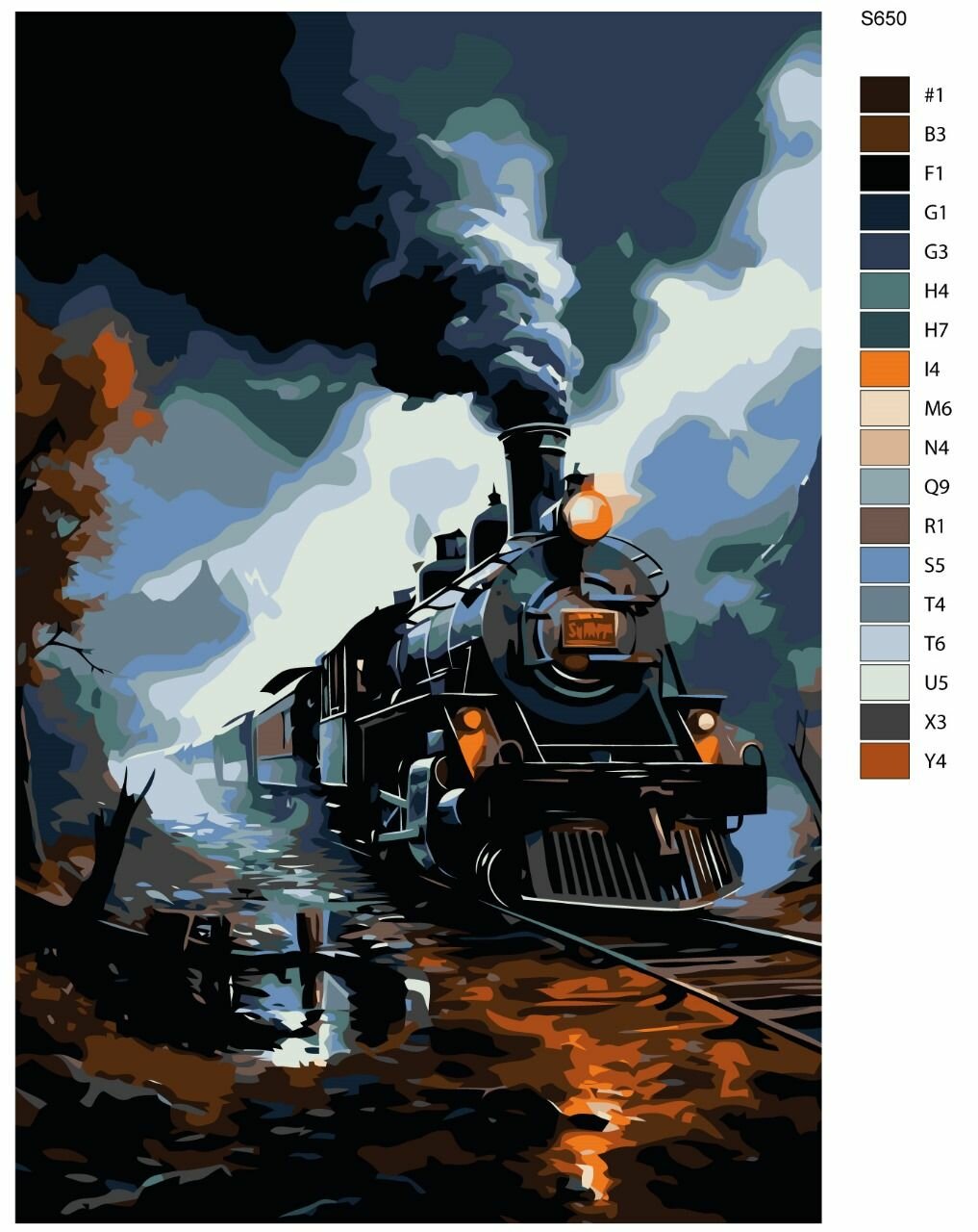 Картина по номерам BRUSHES-PAINTS "Поезд" S-650 40x60 см