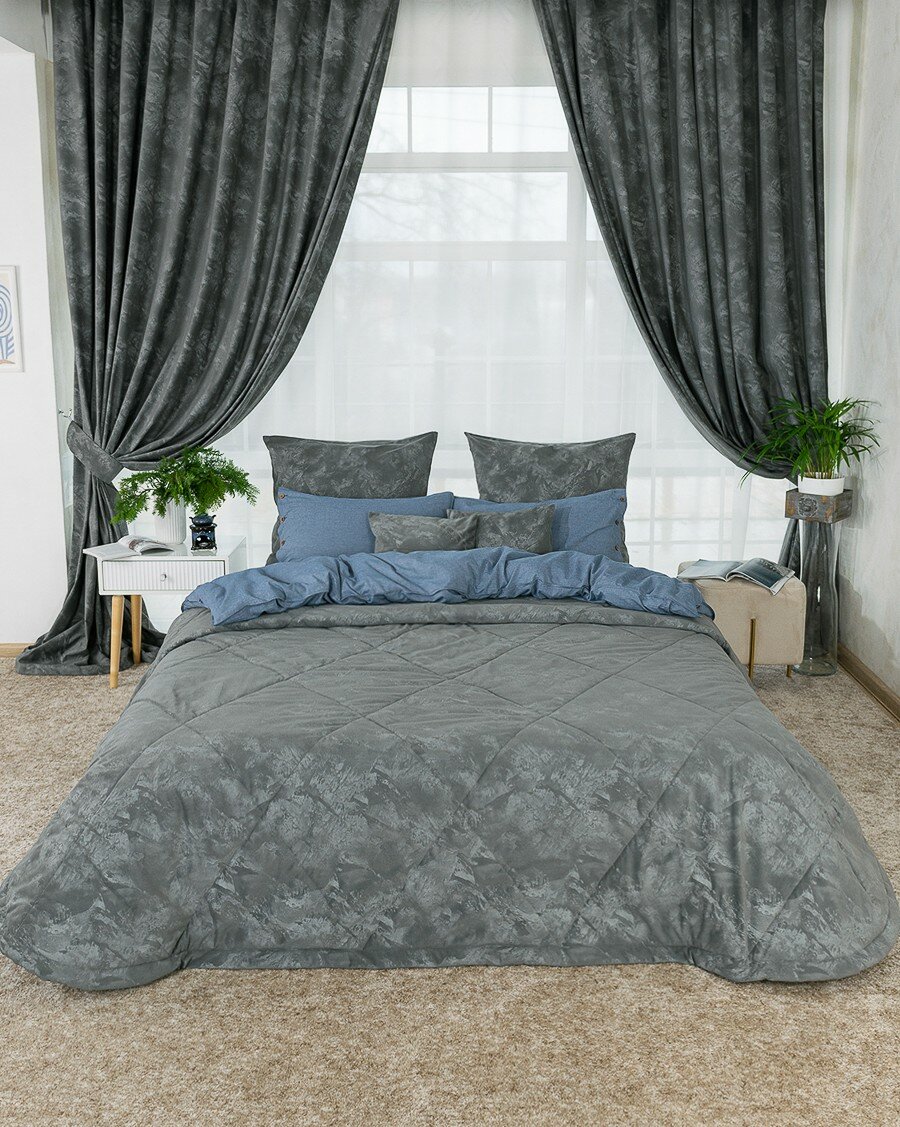 Покрывало на кровать "Галатея", Evrika Home, стеганое , бархат,240х260 см