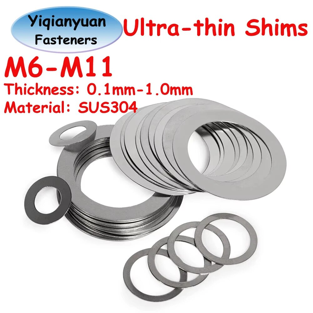 Шайбы Yiqianyuan DIN988 из нержавеющей стали 30Pcs M10x16x0.4