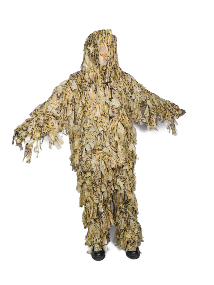 Костюм маскировочный летний Шегги С сухой камыш из сетки для охоты и пейнтбола