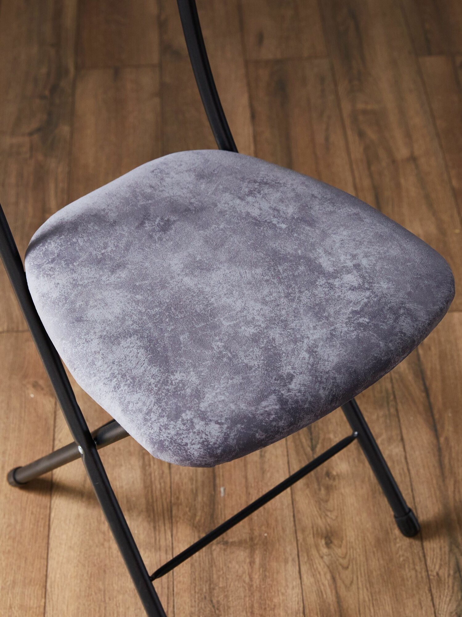 Стул складной для кухни мягкий, со спинкой, черный