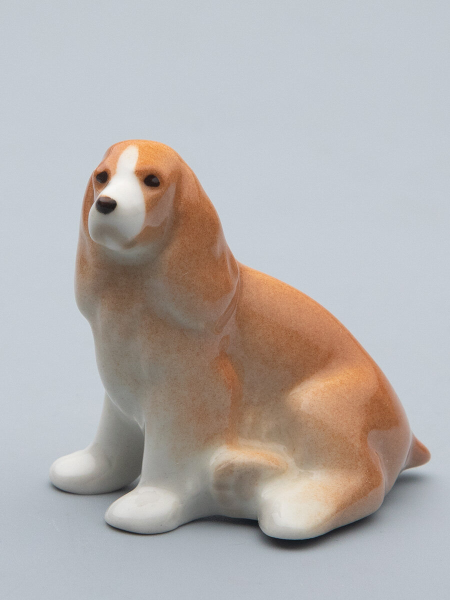 Фарфоровая статуэтка Спаниэлька, Императорский фарфоровый завод , мягкий фарфор