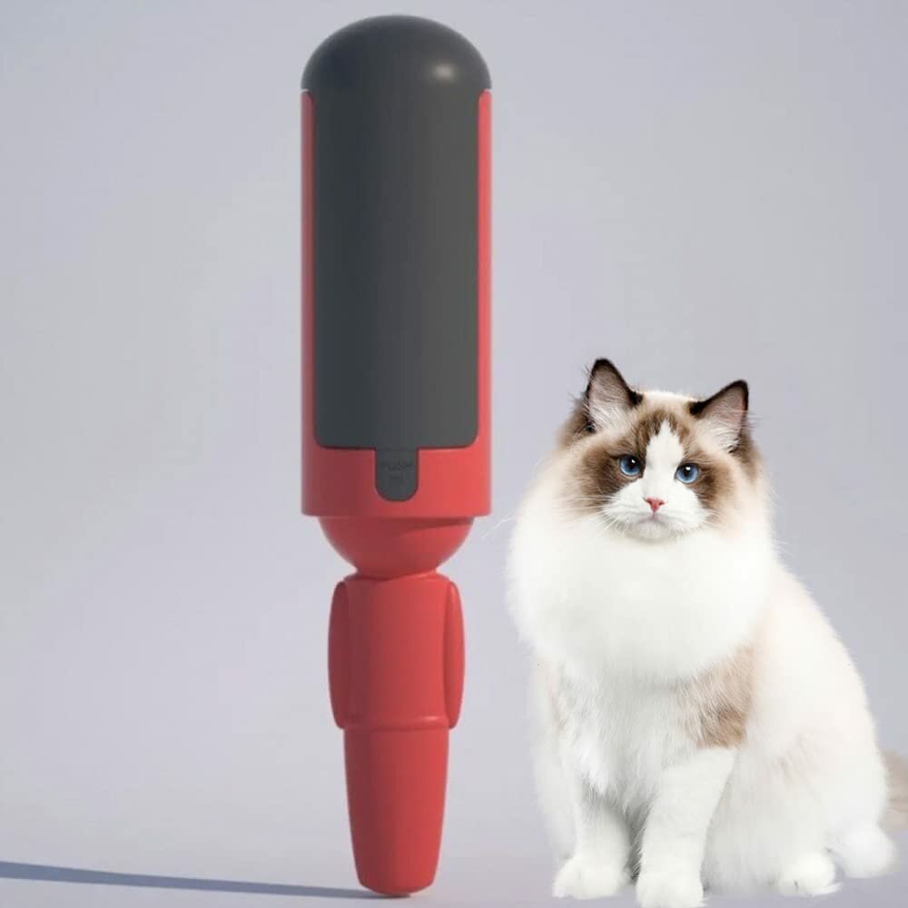 Пет Hair Remover Roller, 2023 Новый Animal Fur Lint Remover Roller Reusable Lint Roller для Pet Hair, Washable Dog Cat Pet Hair Remover для Couch Carpets Furniture Clothes, White/Red, Plastic Handle, Automatic Operation Mode, pp Material, 1 Pcs