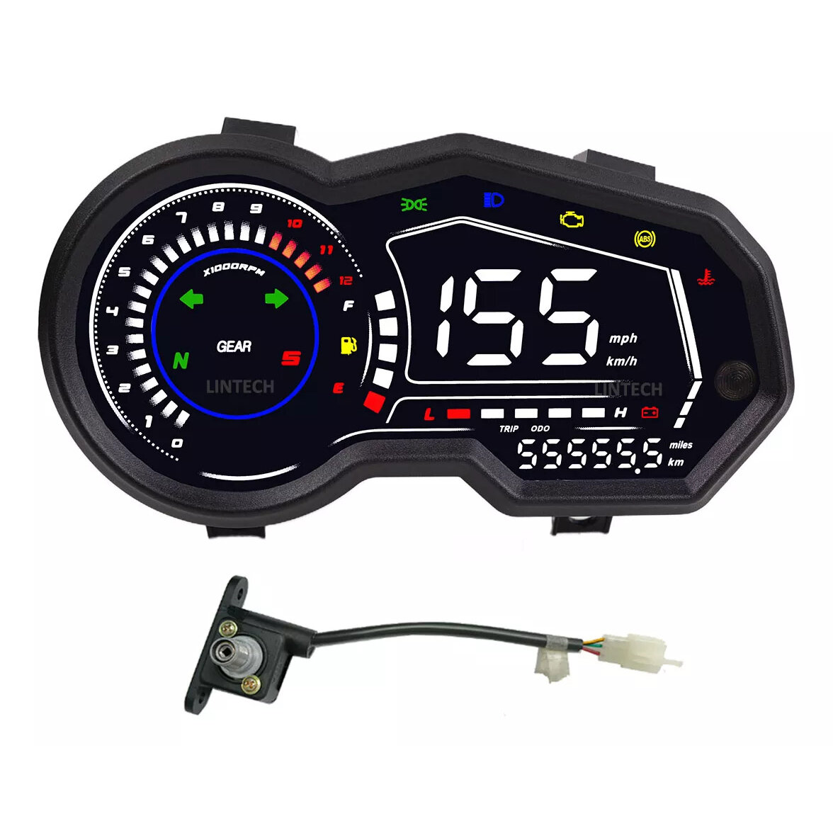 Сборка спидометра для Italika 150z 170z 125z Sz, панель приборов, 1 шт. панель приборов, 1 шт. конвертер, напряжение 10-18V/1a, герметизация эпоксидной смолой, ударопрочность, вентиляция, антидым, единицы измерения км/ч км мили, передачи N 1-5,