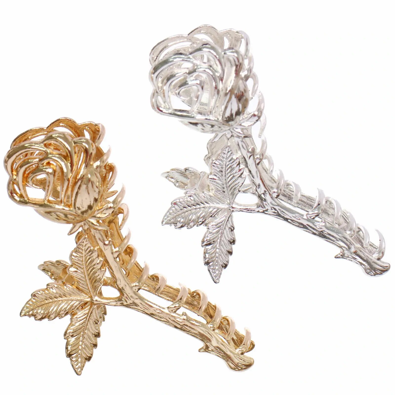 Заколка-краб для волос «ДЕ Палма», разноцветный принт золотая/серебряная, 1 штука, 11х4см, удобная фиксация